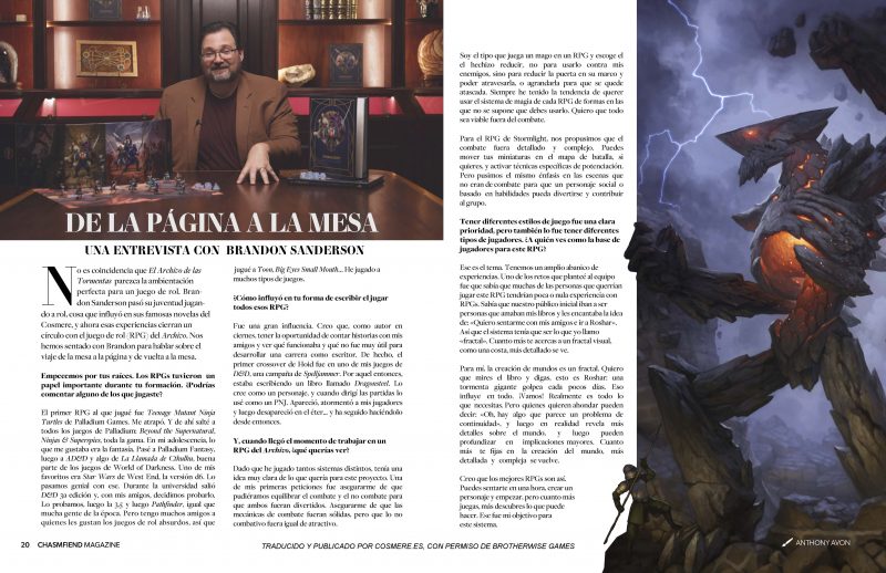 Chasmfiend Magazine: entrevista exclusiva con Brandon Sanderson ...